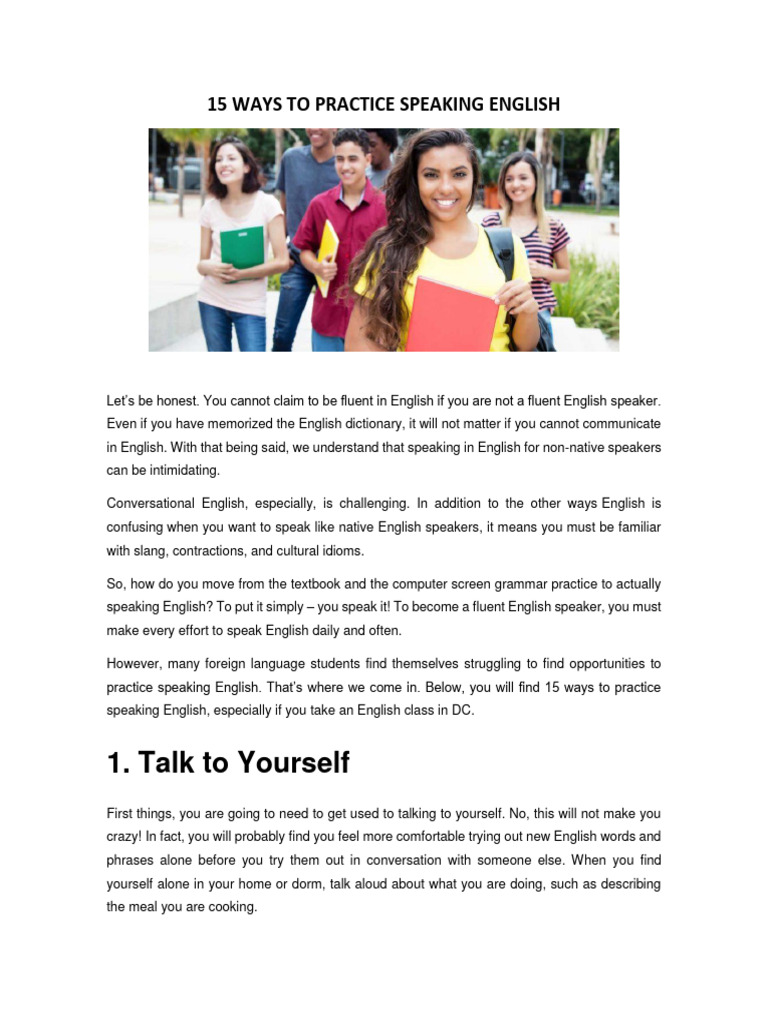 15 Effective Ways to Speak English | PDF | English Language | English ...