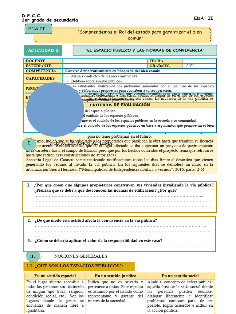 1° DPCC - Actv.03-Und.2 2024 | PDF | Estado (política) | Democracia