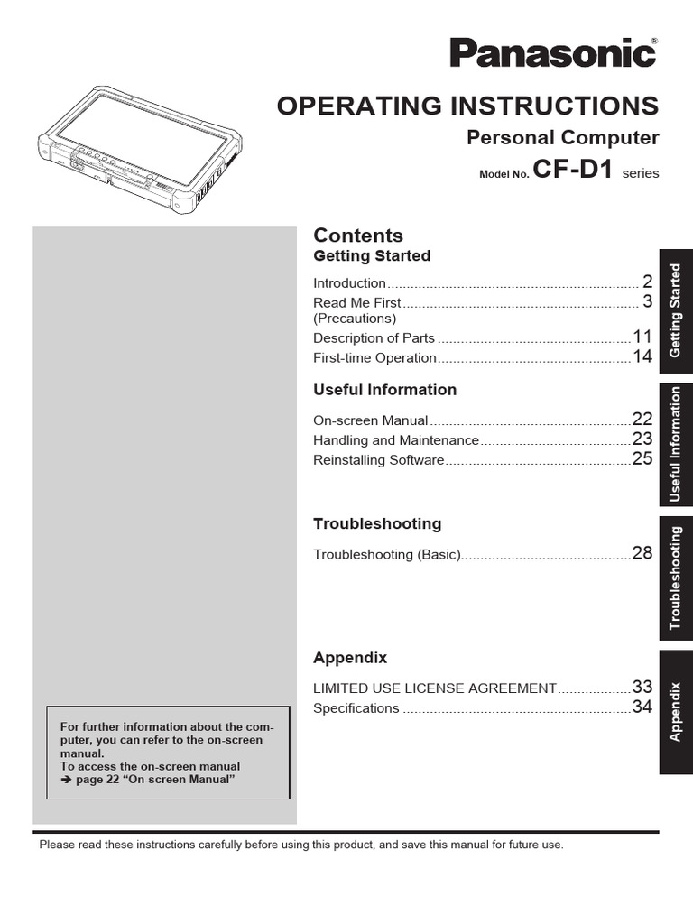 PANASONIC cfd1 - Series | PDF | Ac Power Plugs And Sockets | Electromagnetic Interference