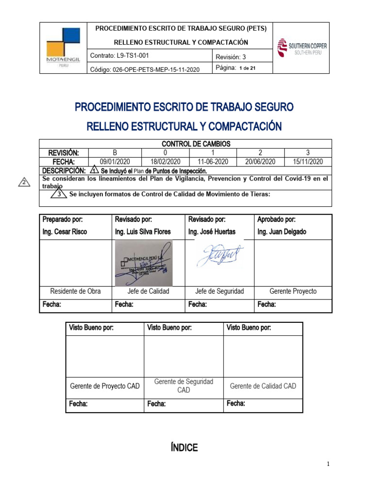 Relleno Estructural y Compactación | PDF | Laboratorios
