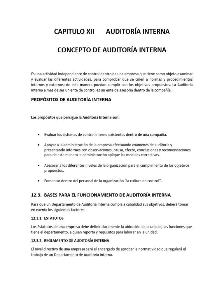 Auditoría Interna | PDF | Auditoría | Contralor