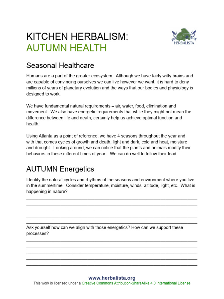 Autumn Health Worksheet + Resources | PDF | Natural Environment ...