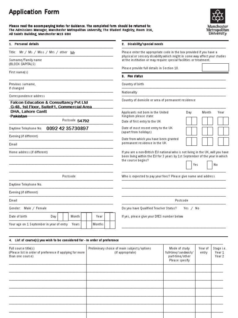 Application Form Mmu-4pager | PDF | Race And Ethnicity In The United ...