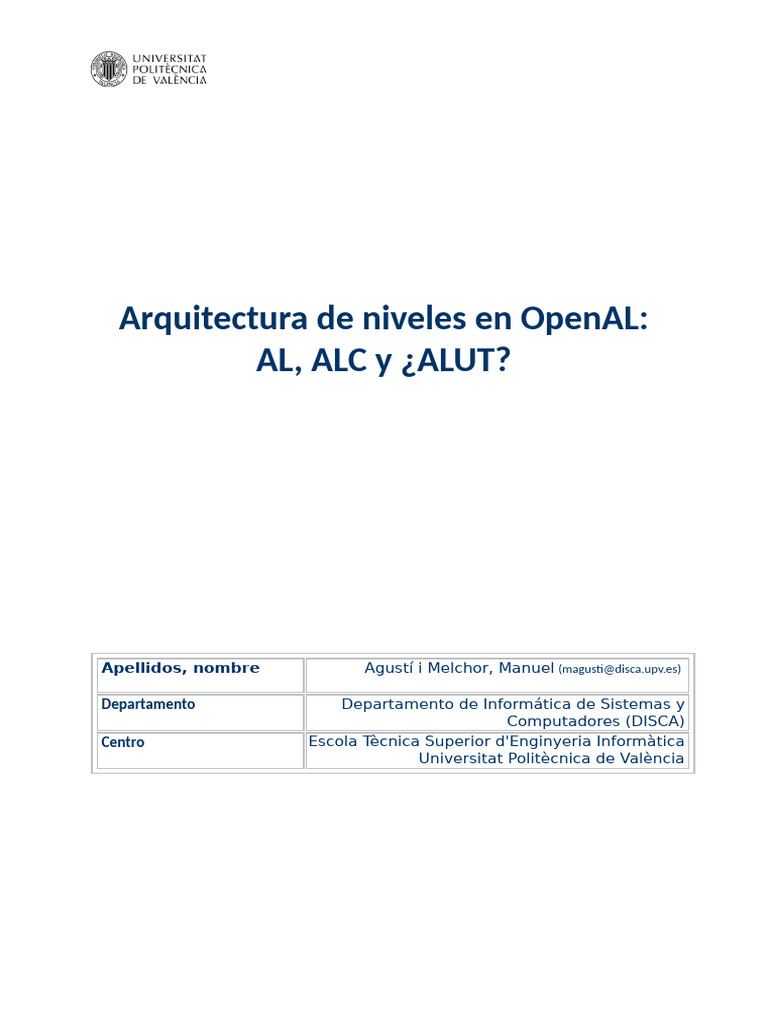 Agusti - Arquitectura de Niveles en OpenALAL ALC y ALUT | PDF ...