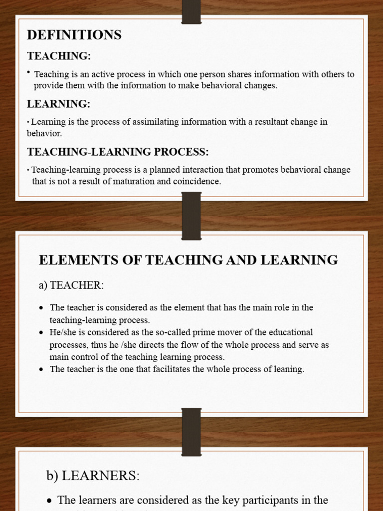 EDUC 311 Concept of Teaching and Teaching Learning Process | PDF ...