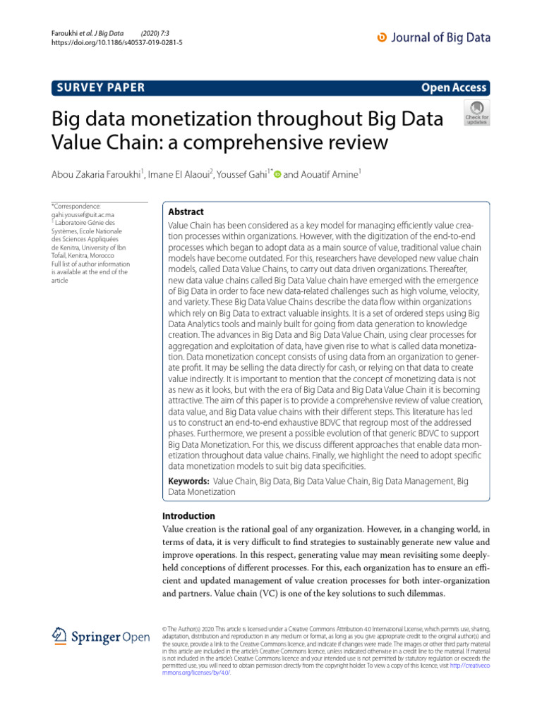 Abou Zakaria-Big Data Monetization Throughout Big Data Value Chain - A Comprehensive ...