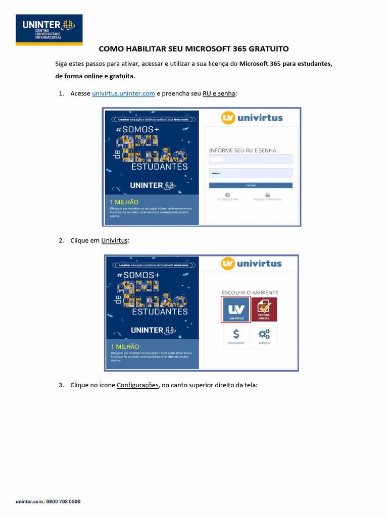 Habilitando Microsoft 365 para Estudantes | PDF | Computadores
