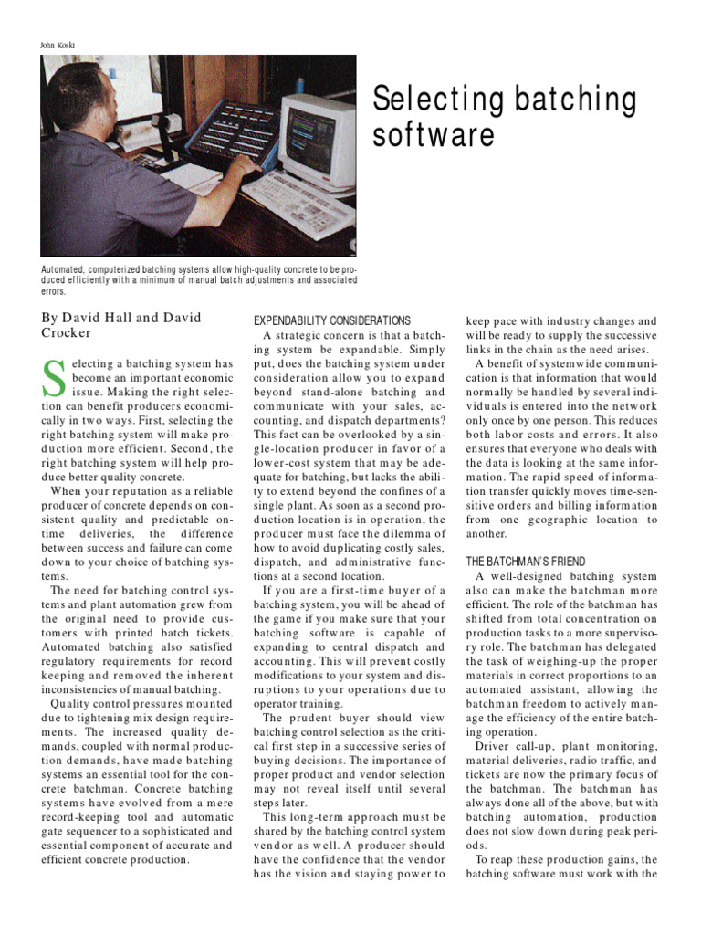 Concrete Construction Article PDF - Selecting Batching Software | PDF ...