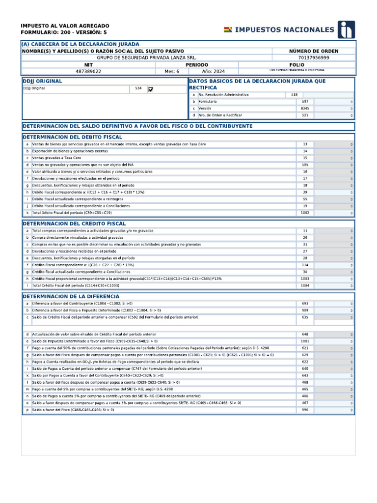 Form 200 Iva Junio 24 | PDF