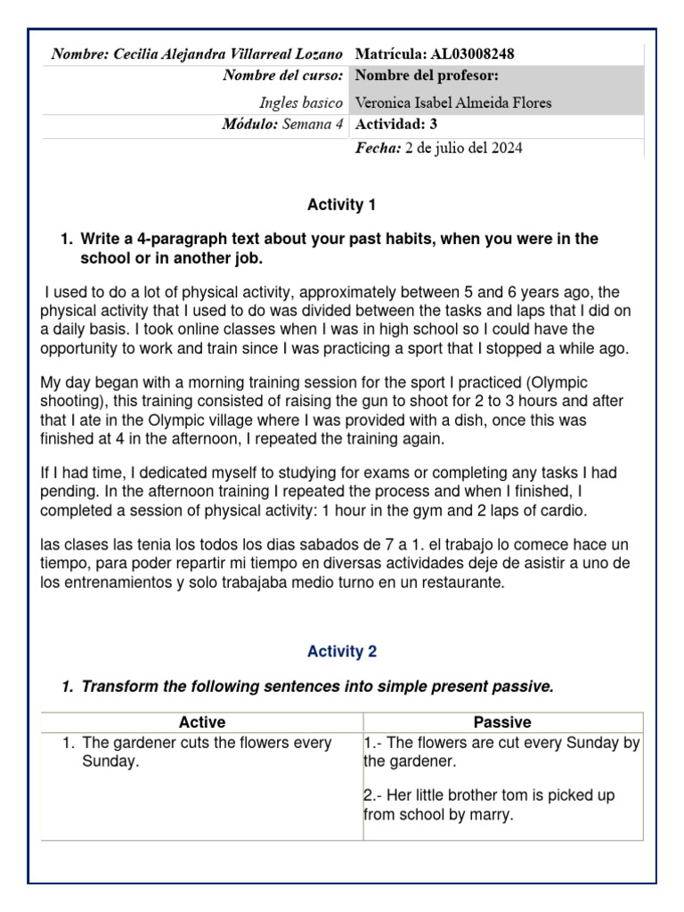 Ingles Basico ACT-3 | PDF