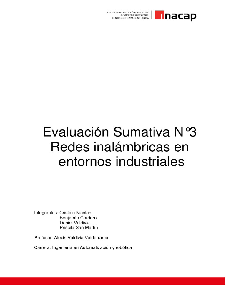 EVA3 - Arquitectura de Comunicaciones Industriales - Cristian Nicolao - Benjamín Cordero ...