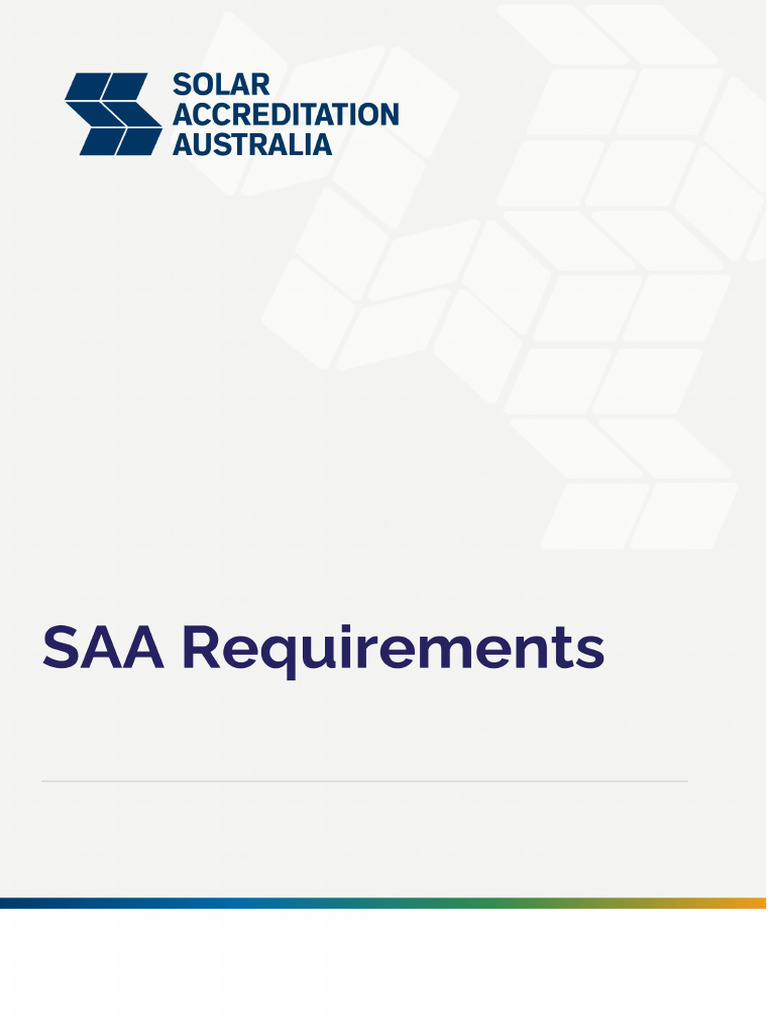 SAA-Requirements V1.2 | PDF | Photovoltaics | Photovoltaic System