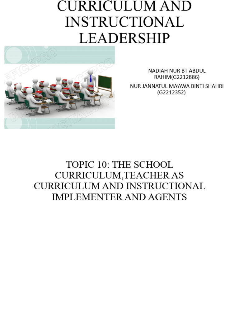 Slide Instructional Leadership | PDF | Curriculum | Educational Assessment