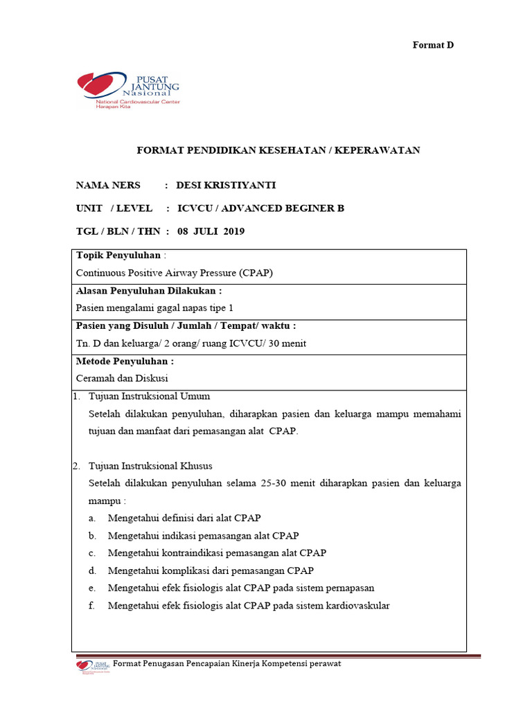 Indikasi Pemasangan CPAP pada Bayi | PDF | Karier & Perkembangan ...