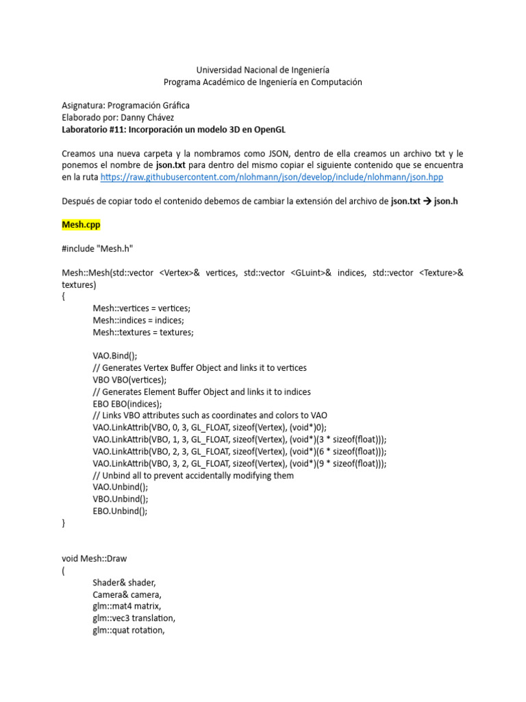 Laboratorio #11 - OpenGL - Programacion Grafica 2024 | PDF | Shader | 3 D Computer Graphics