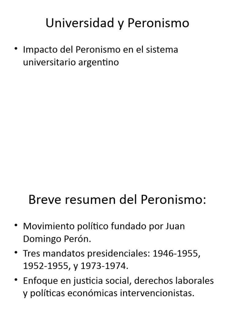 Universidad y Peronismo | PDF