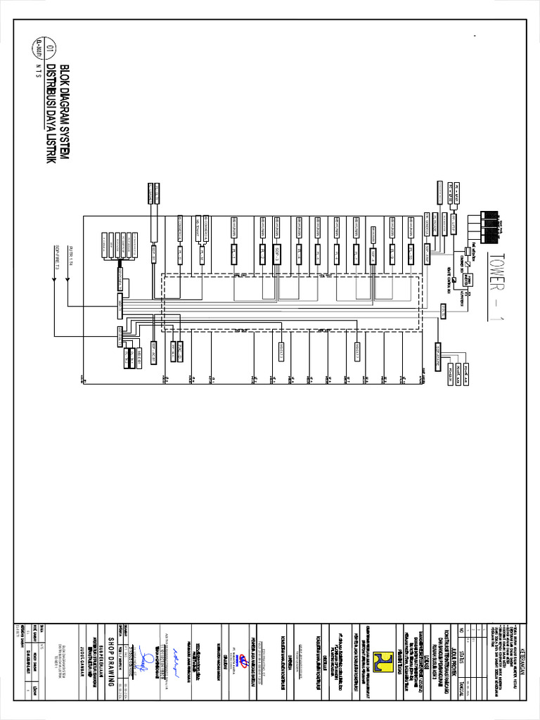 Blokdiagram Sistem Distribusi Daya Listrik Tower 1 | PDF