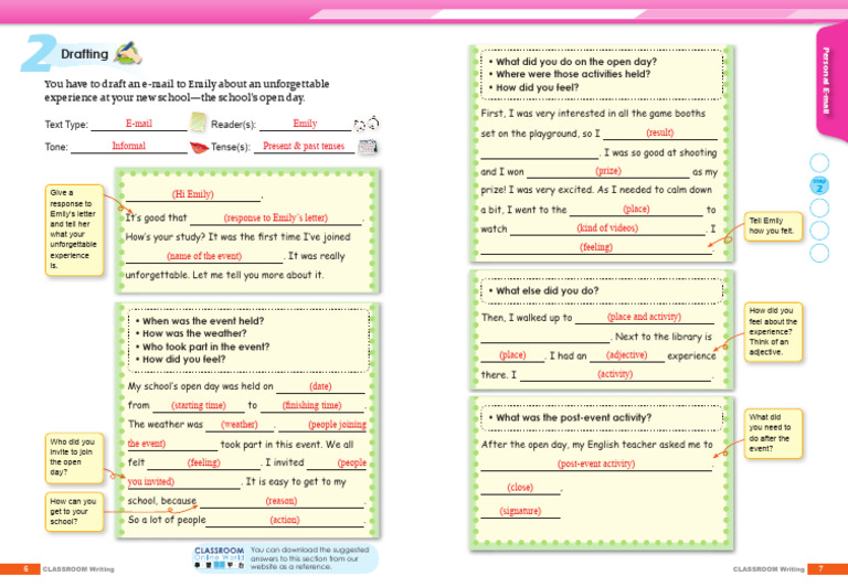 JoyfulW Book 1 Unit 1 Answers To Drafting | PDF