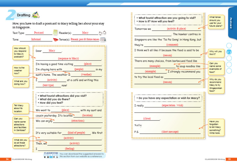 JoyfulW Book 1 Unit 4 Answers To Drafting | PDF