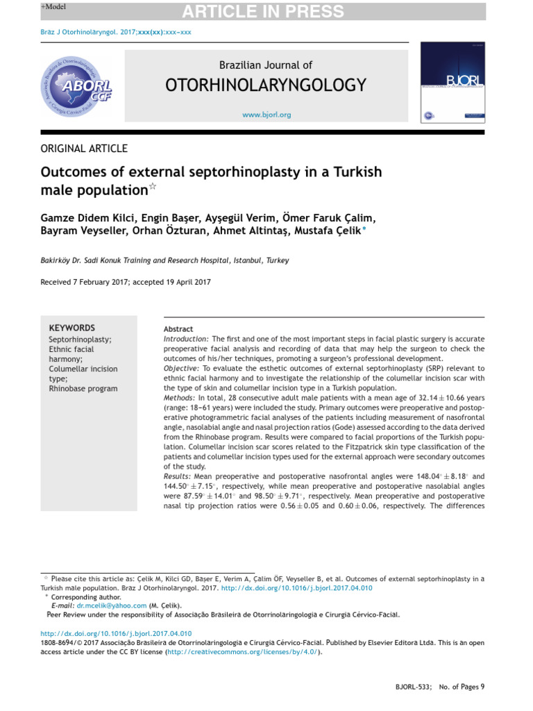 Turkish Male Rhino | PDF | Surgery | Statistics