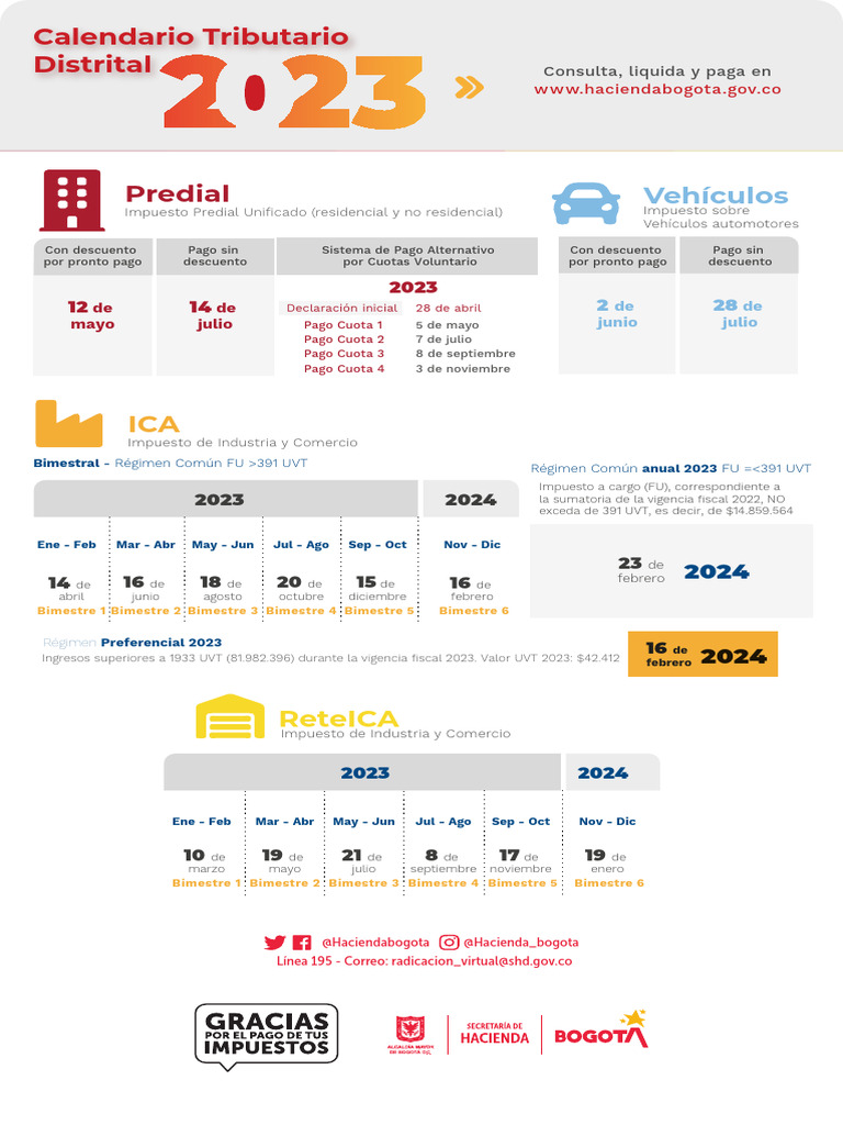 Calendario ICA 2023 | PDF | Impuestos | Finanzas del gobierno