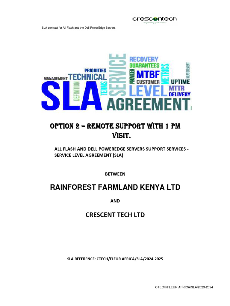 Rfkl-Crescenttech Sla Agreement 2024-2025 | PDF | Breach Of Contract ...