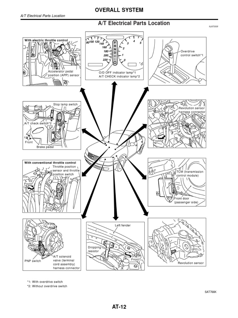 A/T Electrical Parts Location Diagrams | PDF
