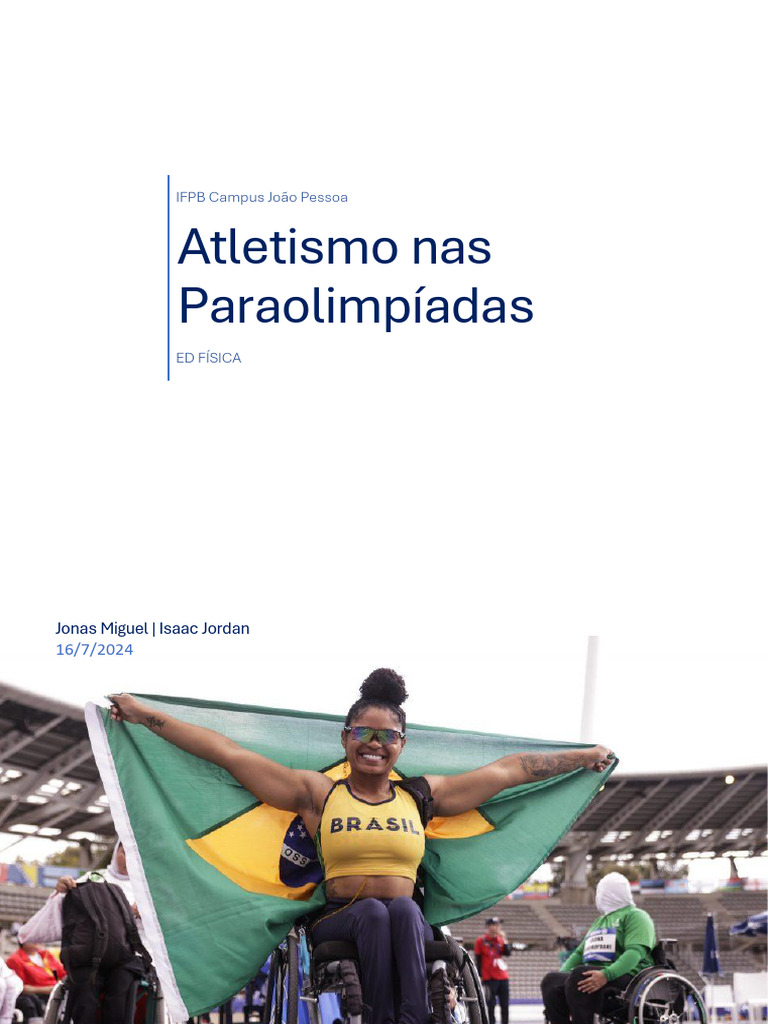 Jonas Miguel | PDF | Jogos Paraolímpicos | Atletismo (esporte)