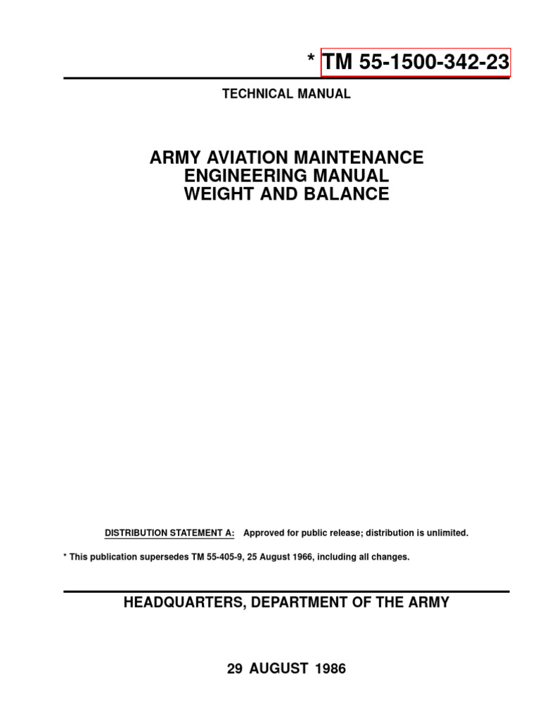 TM 55-1500-342-23 Weight and Balance | PDF | Weight | Flight