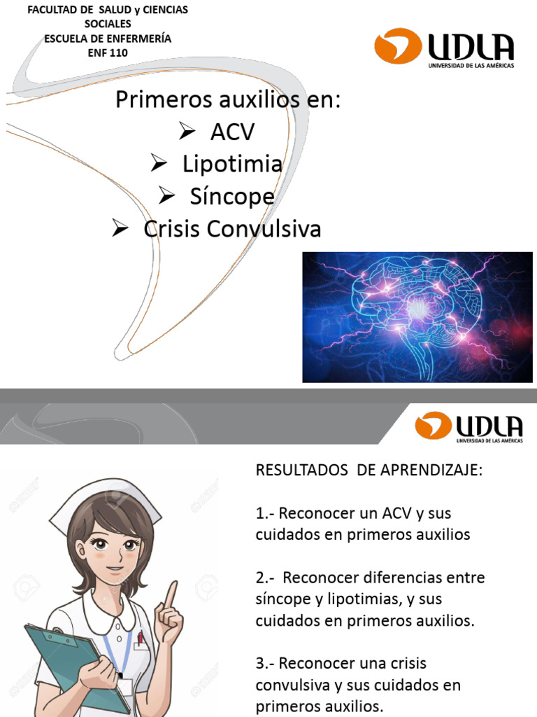 Clase Acv-Lipotimia - Sincope y Crisis Convulsiva | PDF | Carrera | Especialidades Medicas