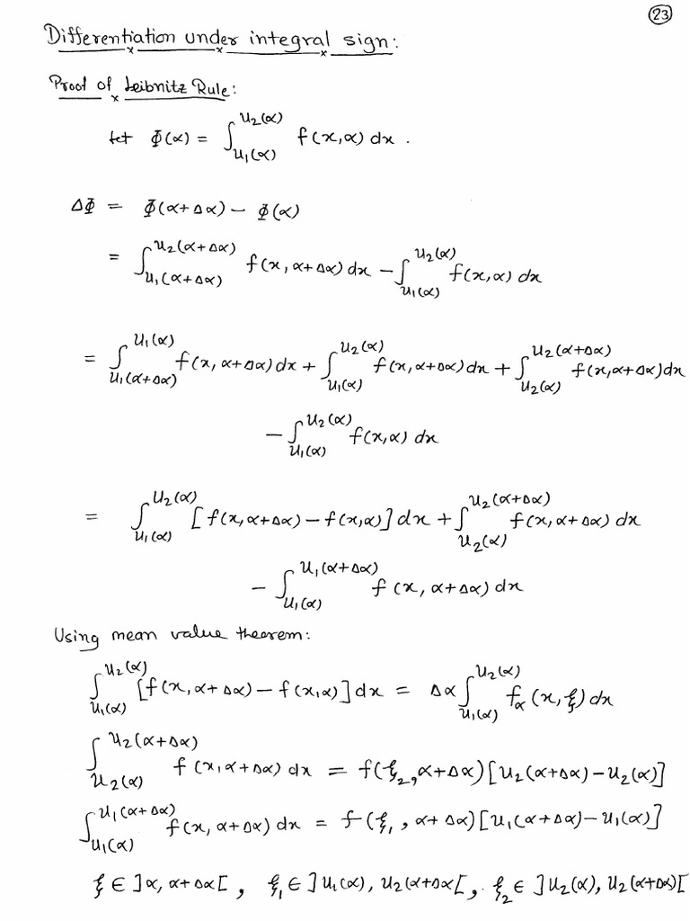 E - Differentiation Under Integral Sign | PDF