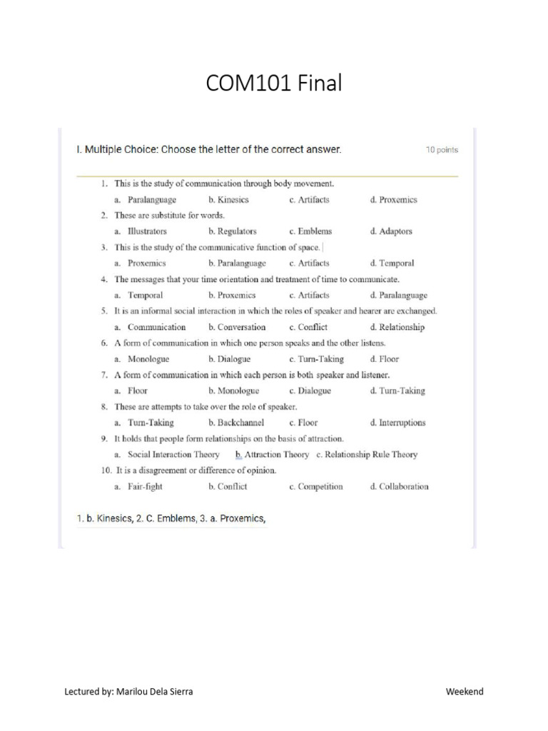 COM101 Final | PDF