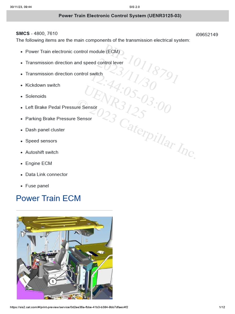 Power Train Electronic Control System (UENR3125-03) | PDF | Automatic Transmission | Electronics