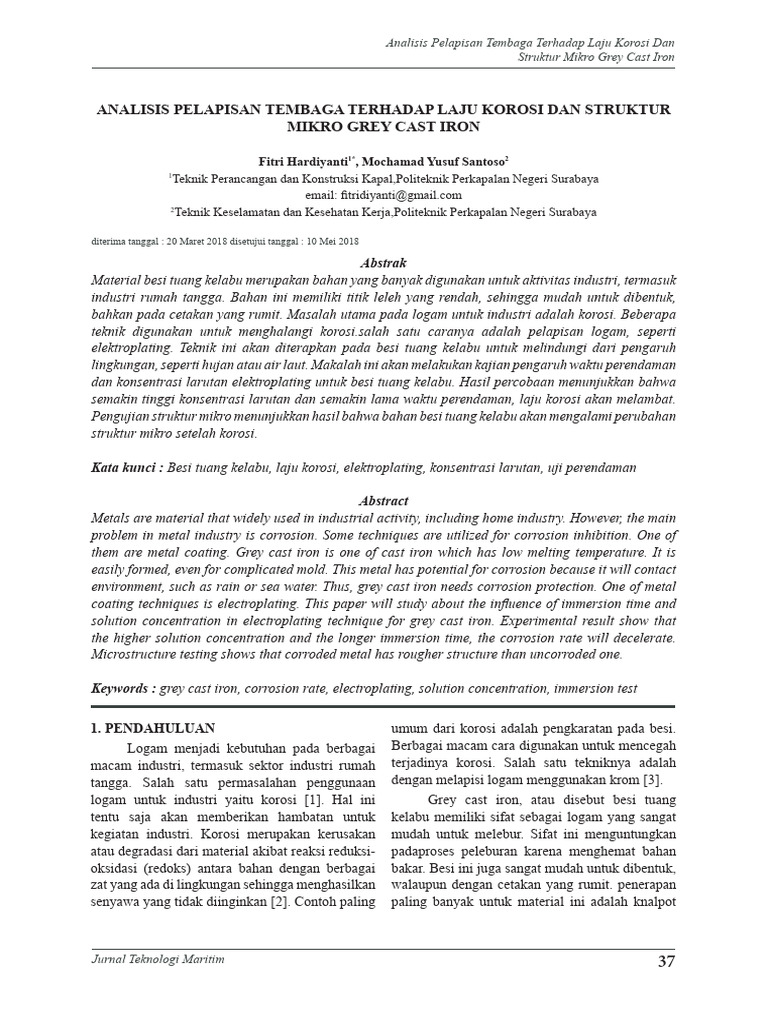 Analisis Pelapisan Tembaga Terhadap Laju | PDF