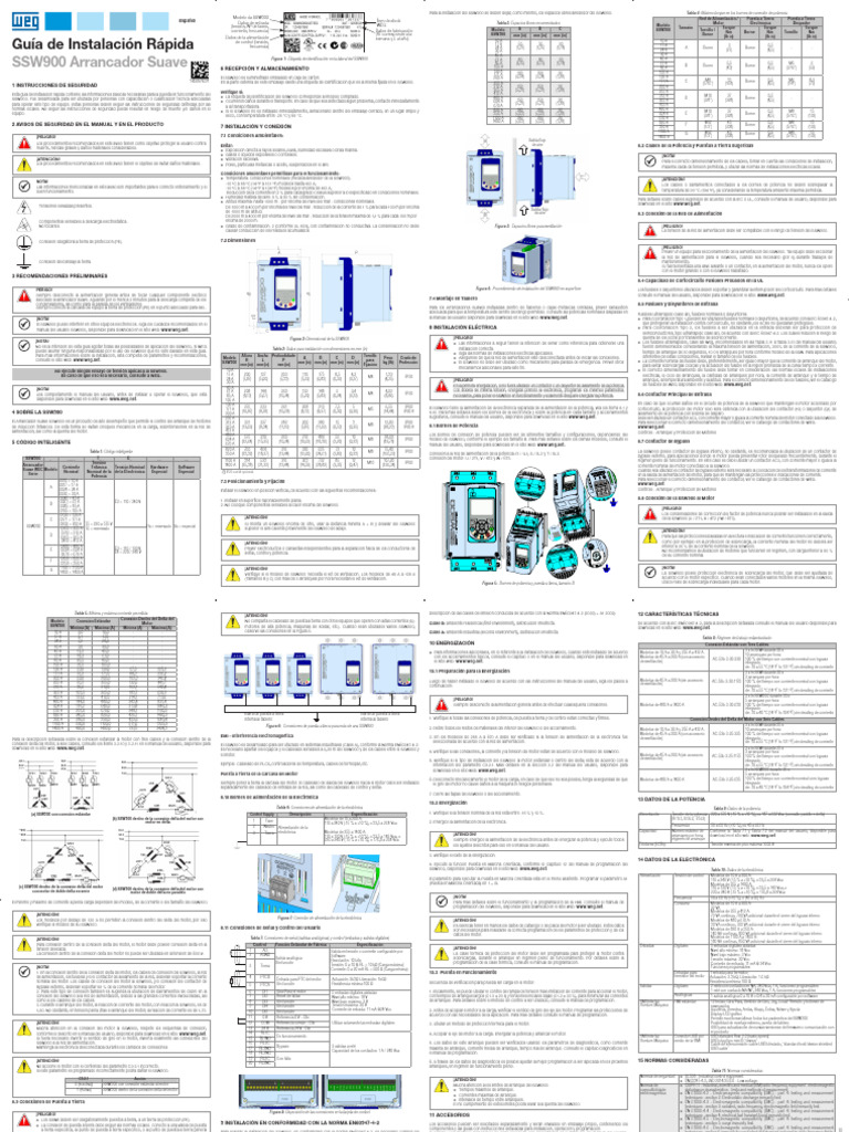 WEG SSW900 Guia de Instalacion Rapida 10005480737 Es | PDF | Fusible (Eléctrico) | Fahrenheit