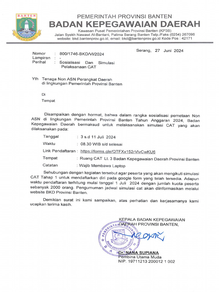 Sosialisasi Dan Simulasi CAT Pelaksanaan CAT | PDF