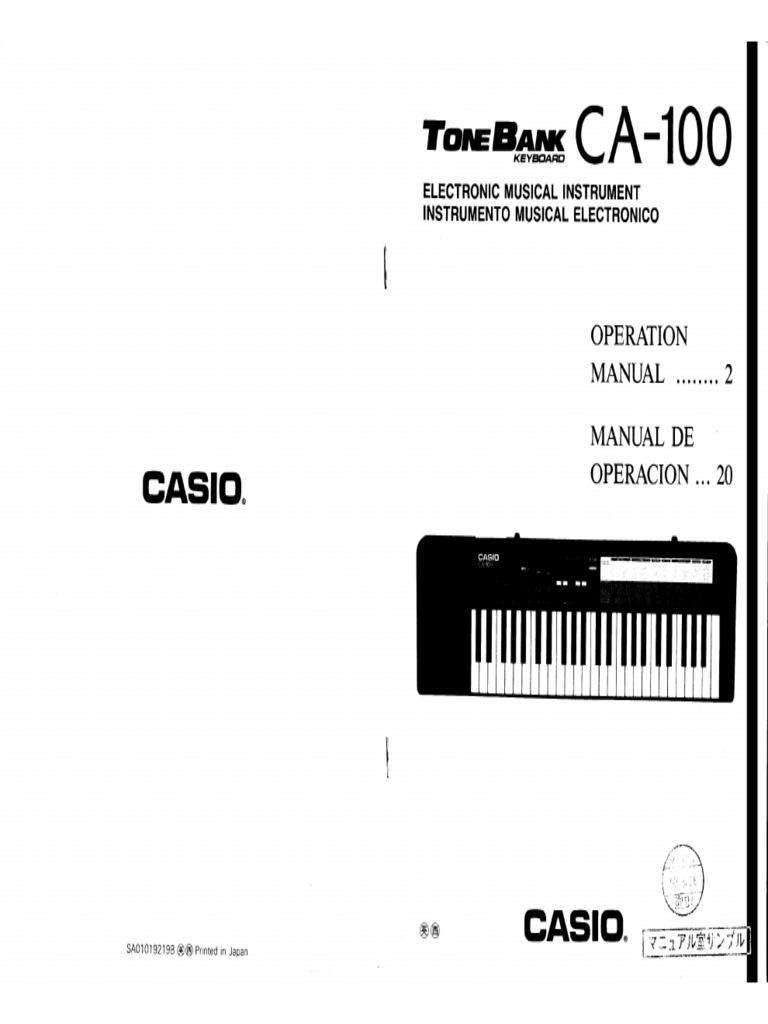 Casio CA 100 User Manual | PDF