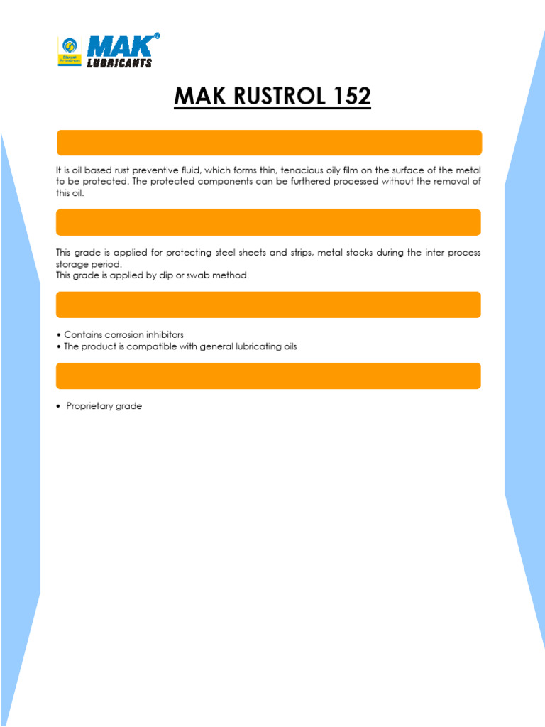 MAK RUSTROL 152: Oil-Based Rust Preventive | PDF