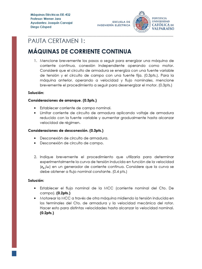 Pauta Certamen 1 | PDF | Inductor | Corriente eléctrica