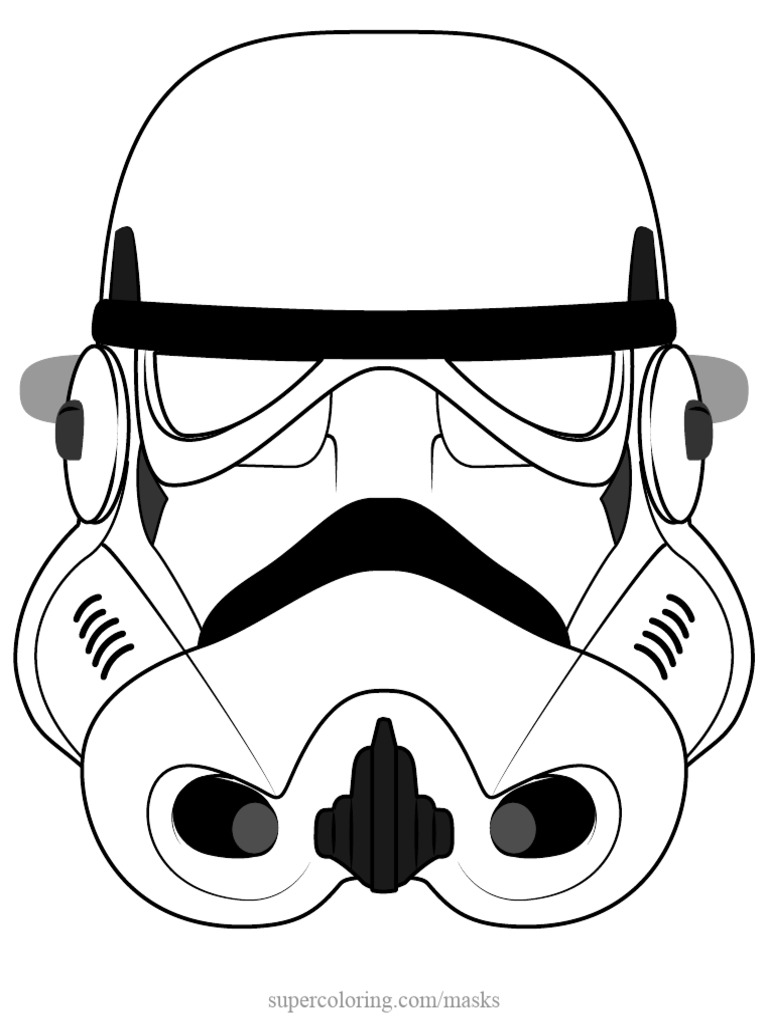 Stormtrooper Mask Colored Template Paper Craft | PDF
