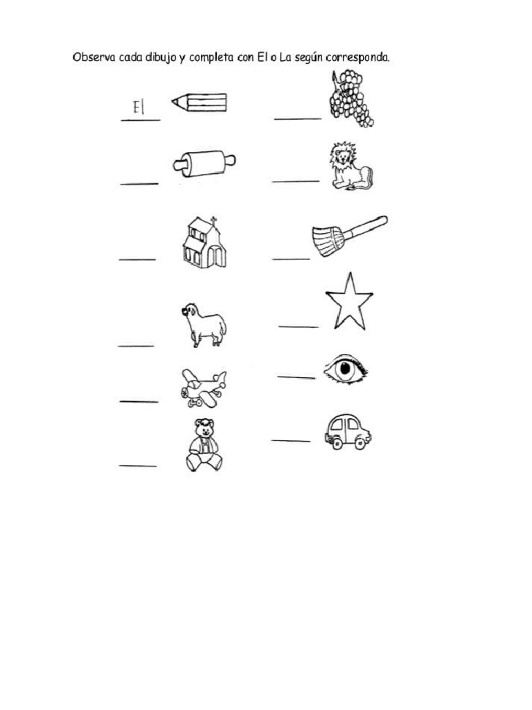 Completa Con El o La | PDF