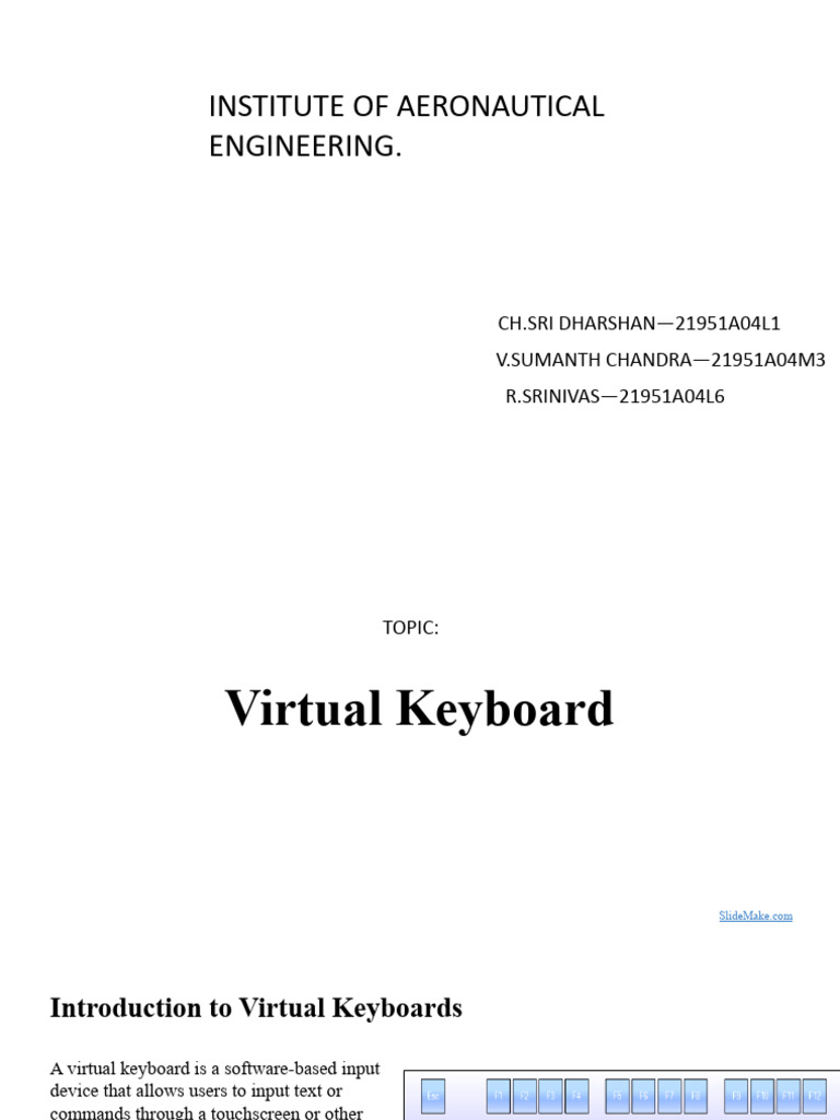 Virtual Keyboard | PDF | Computer Keyboard | Virtual Reality