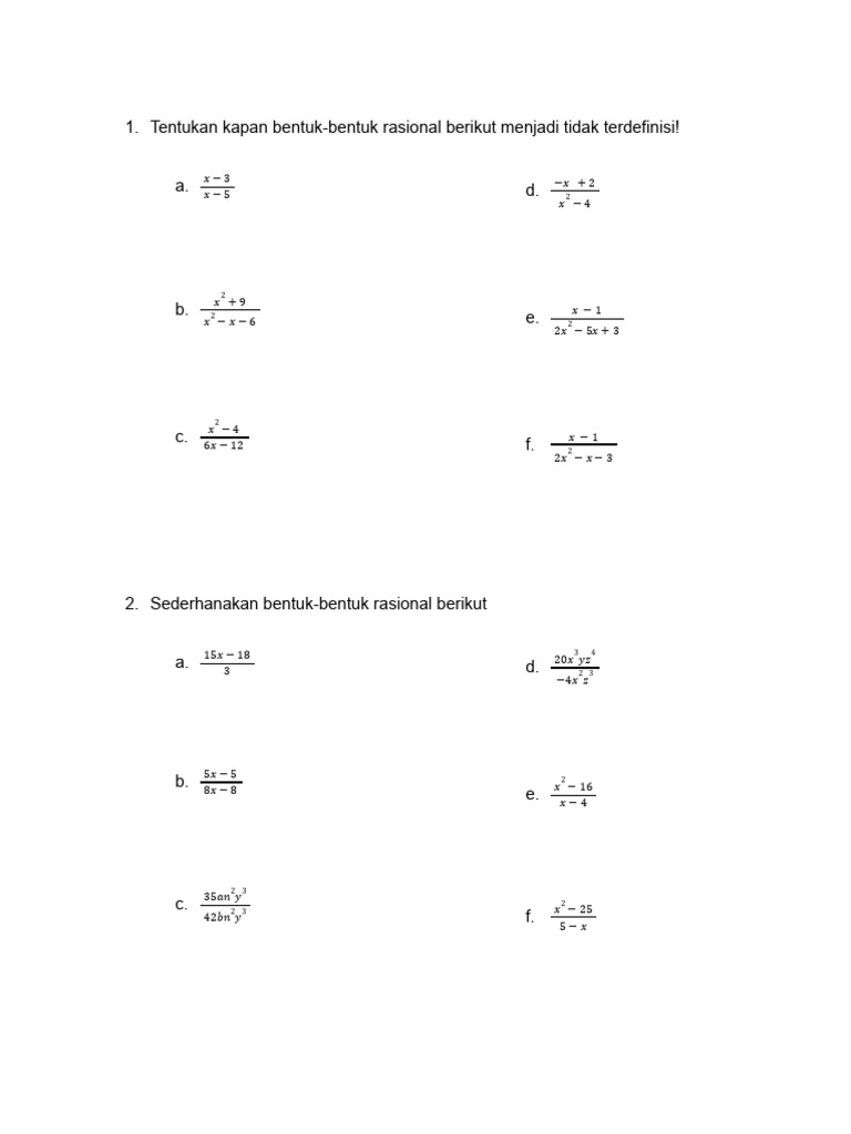 Algebra 4 Rational Expressions | PDF