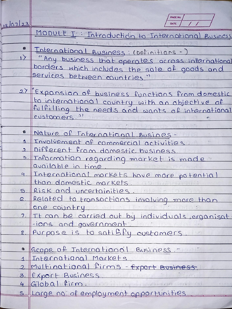 IB I - Module 1 Introduction To International Business | PDF