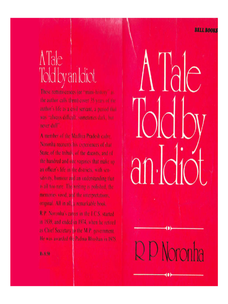 A Tale Told by An Idiot by RCP Naronha | PDF