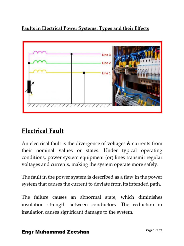 Faults in Electrical Power Systems Types and Their Effects | PDF ...
