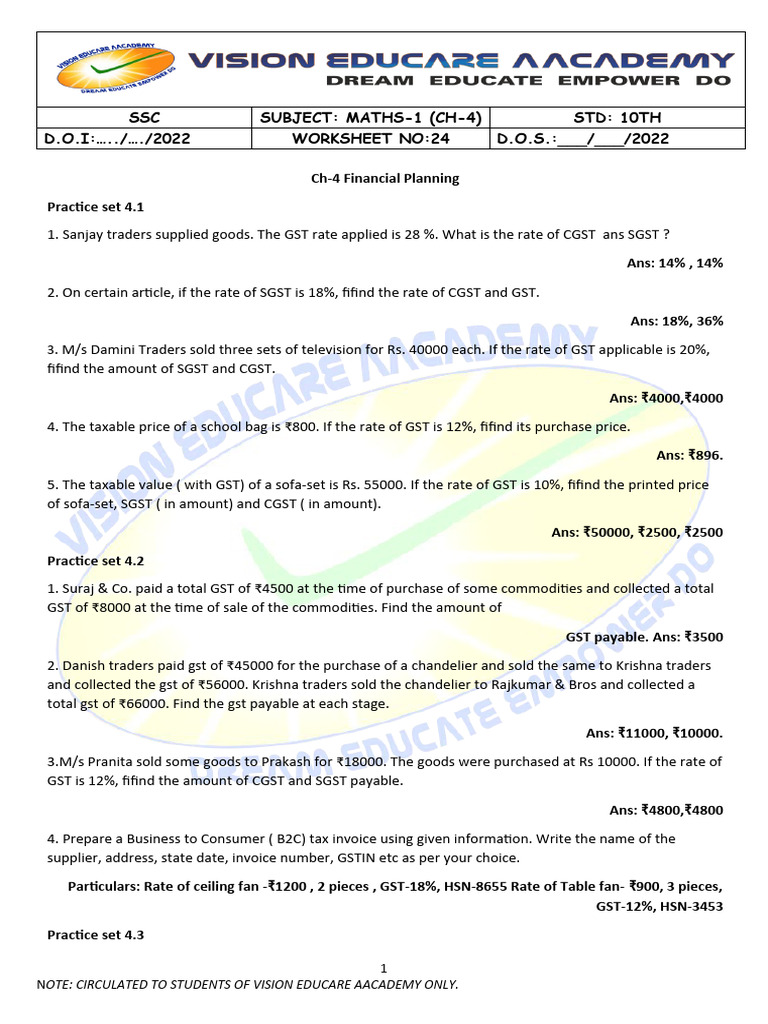 WS-24 M-1 Ch-4 | PDF | Value Added Tax | Prices