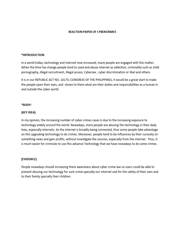 Reaction Paper-Wps Office | PDF | Cybercrime | Crimes