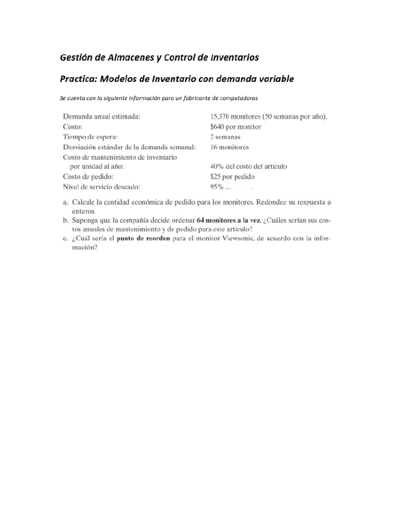 Practica Control Inventarios | PDF
