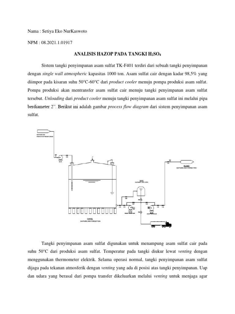 Tugas K3 - Tangki H2SO4 - Setiya Eko - 08.2021.1.01917 | PDF | Griya & Taman